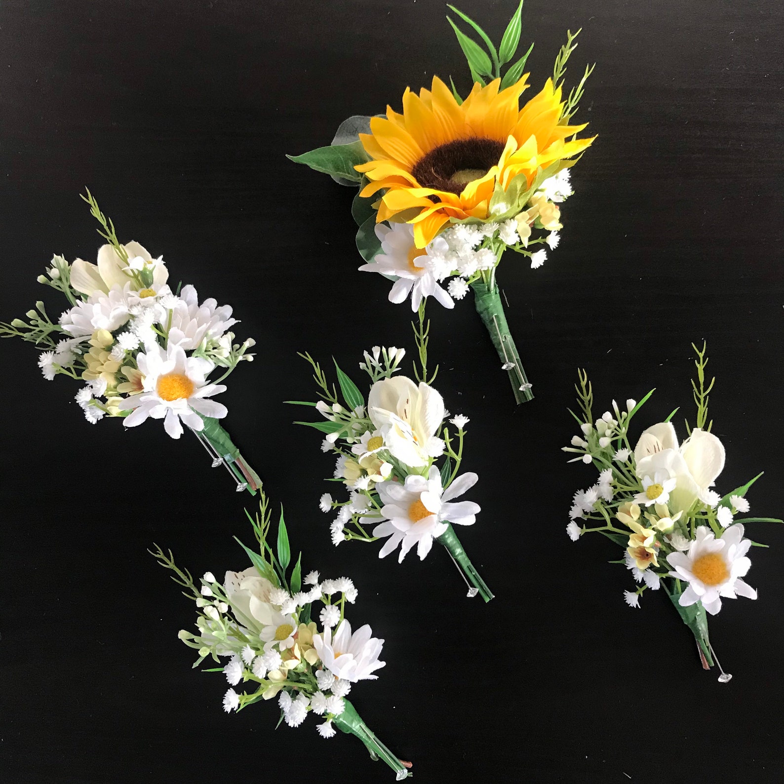 Sunflowers Handtied Bride Bouquet Yellow & Cream Wedding | Etsy
