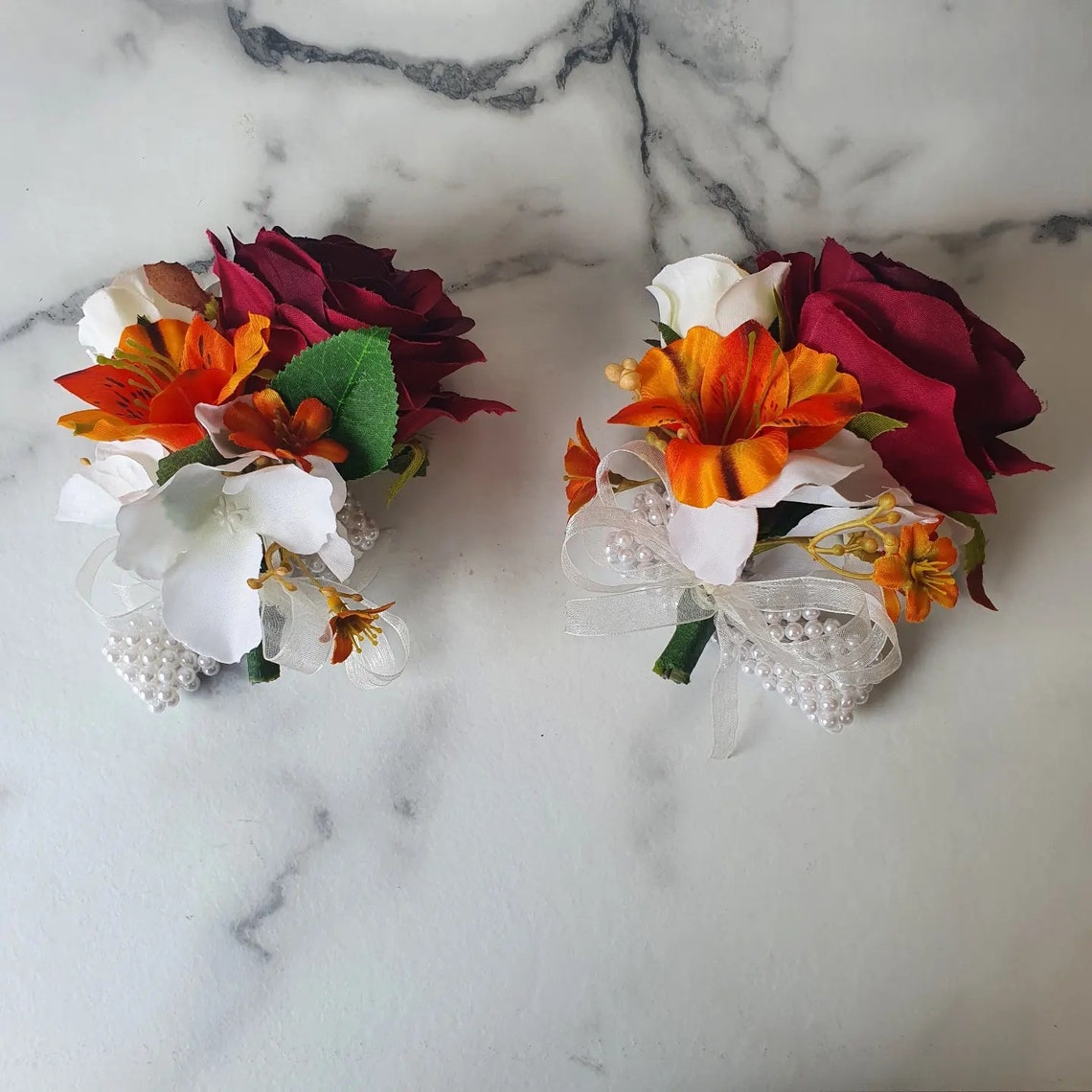 Burnt Orange Bouquet Wedding Bouquet and Buttonholes Autumn - Etsy