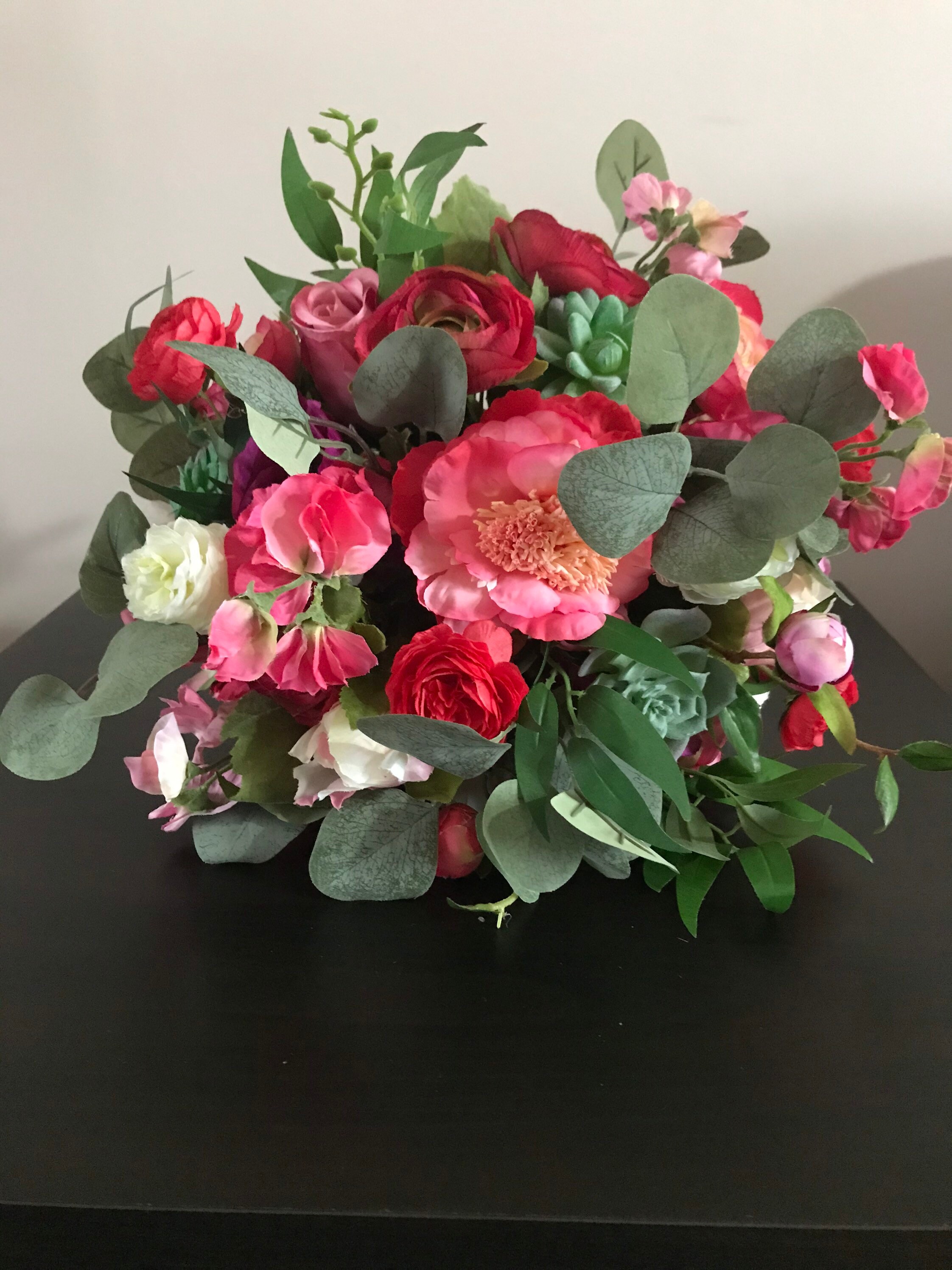 Pink Boho Wedding Flowers- Peonies,succulents and Ranunculus Bouquets ...