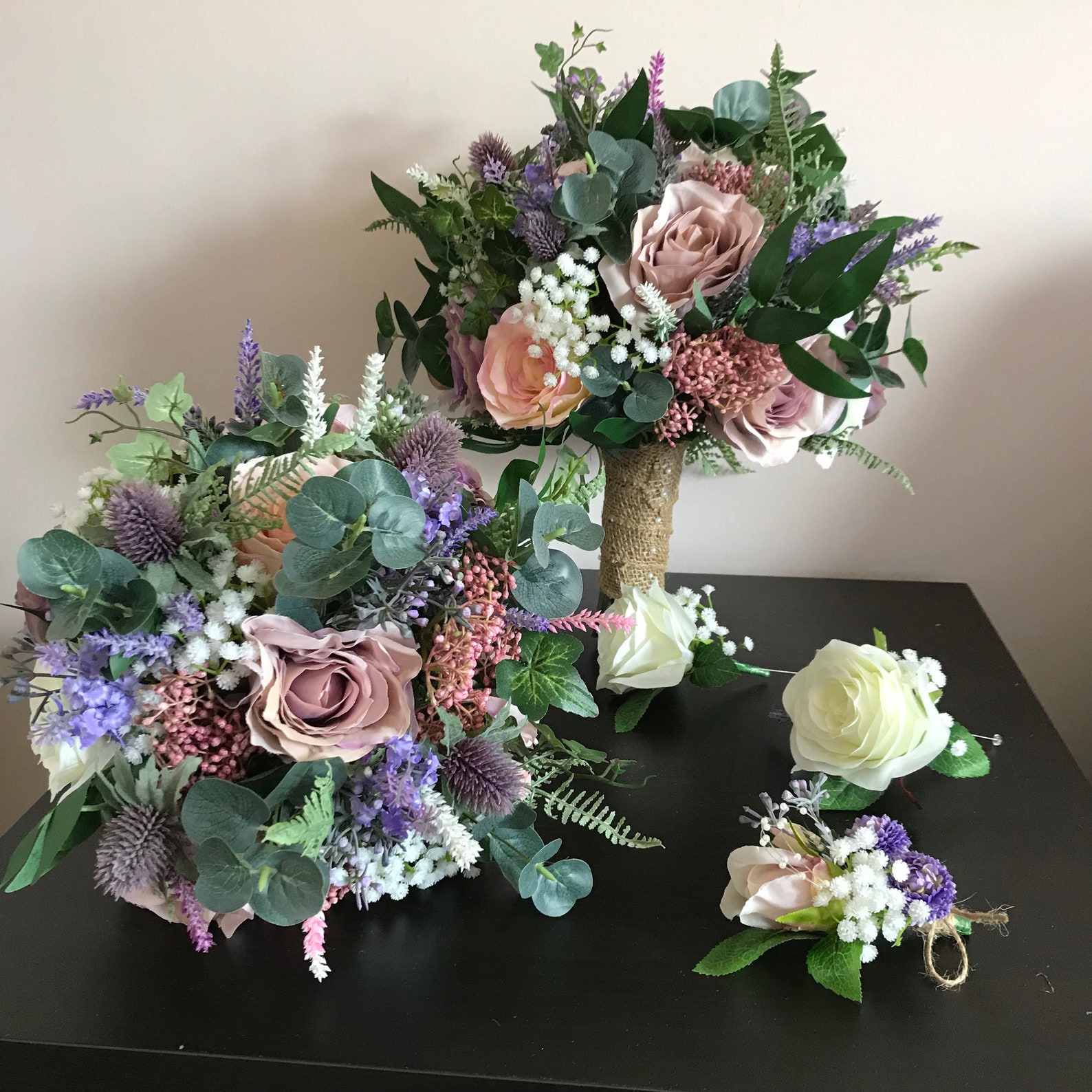 Dusky Pink & Dusky Lilac Wedding Flowers Blush Pink Boho - Etsy UK