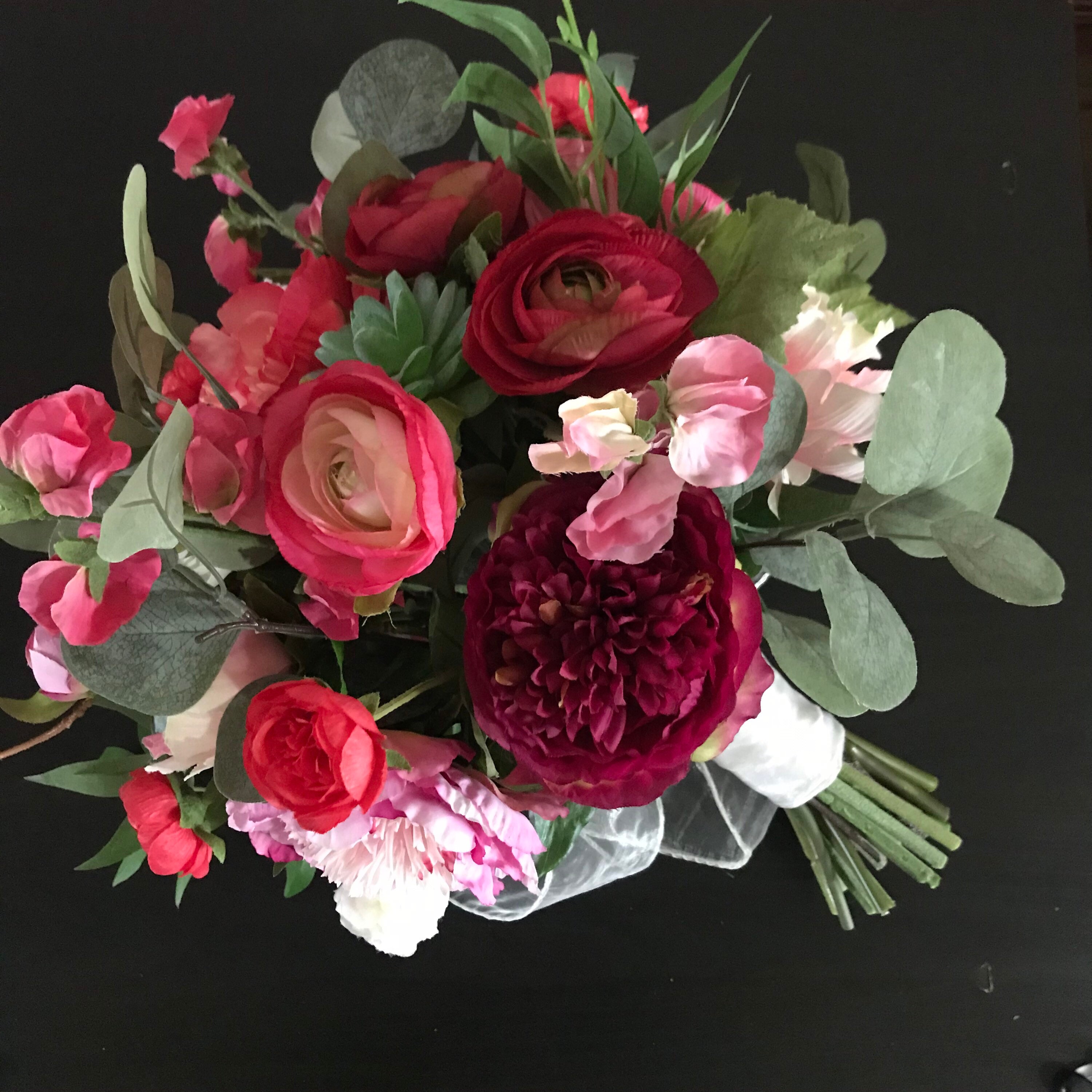 Pink Boho Wedding Flowers- Peonies,succulents and Ranunculus Bouquets ...