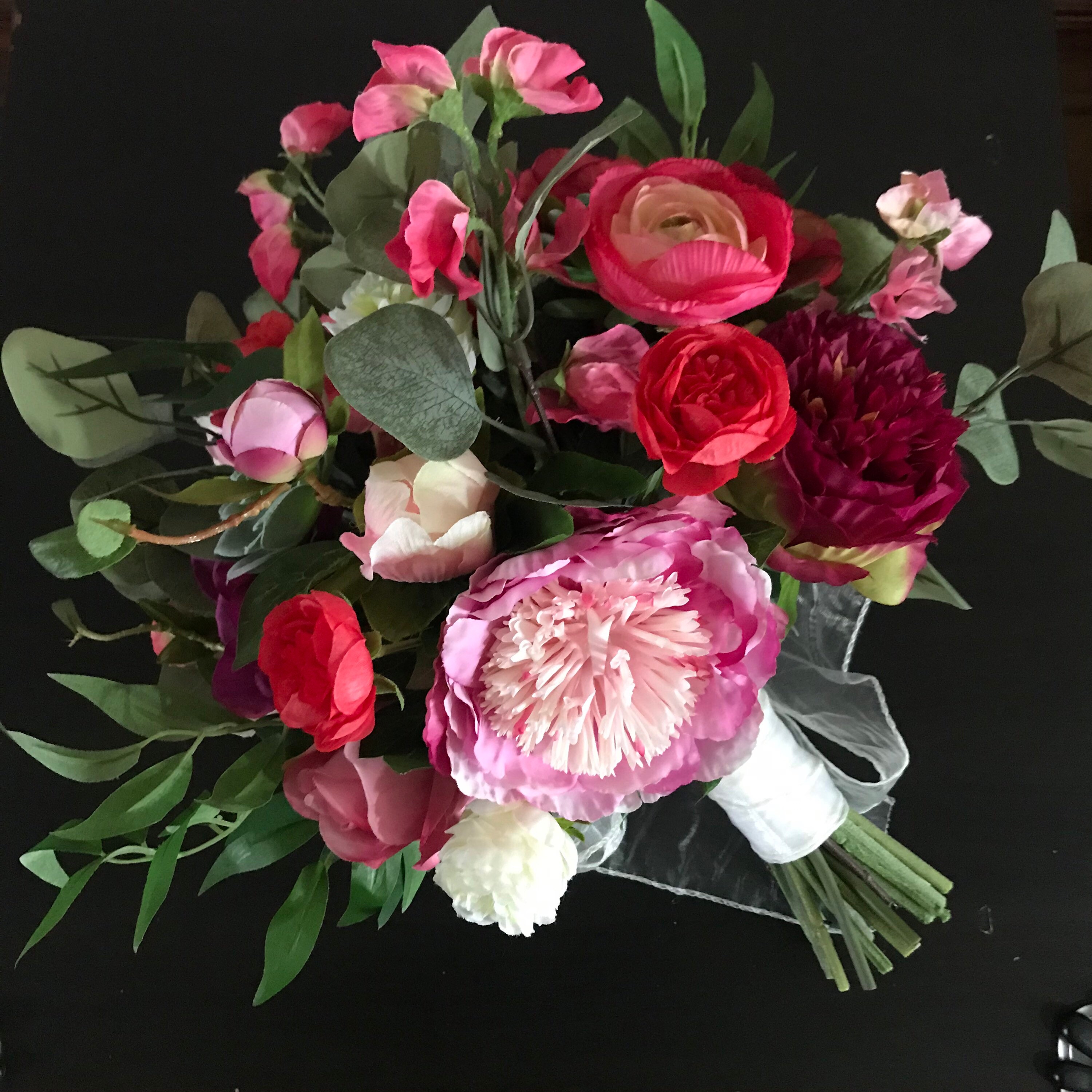 Pink Boho Wedding Flowers- Peonies,succulents and Ranunculus Bouquets ...