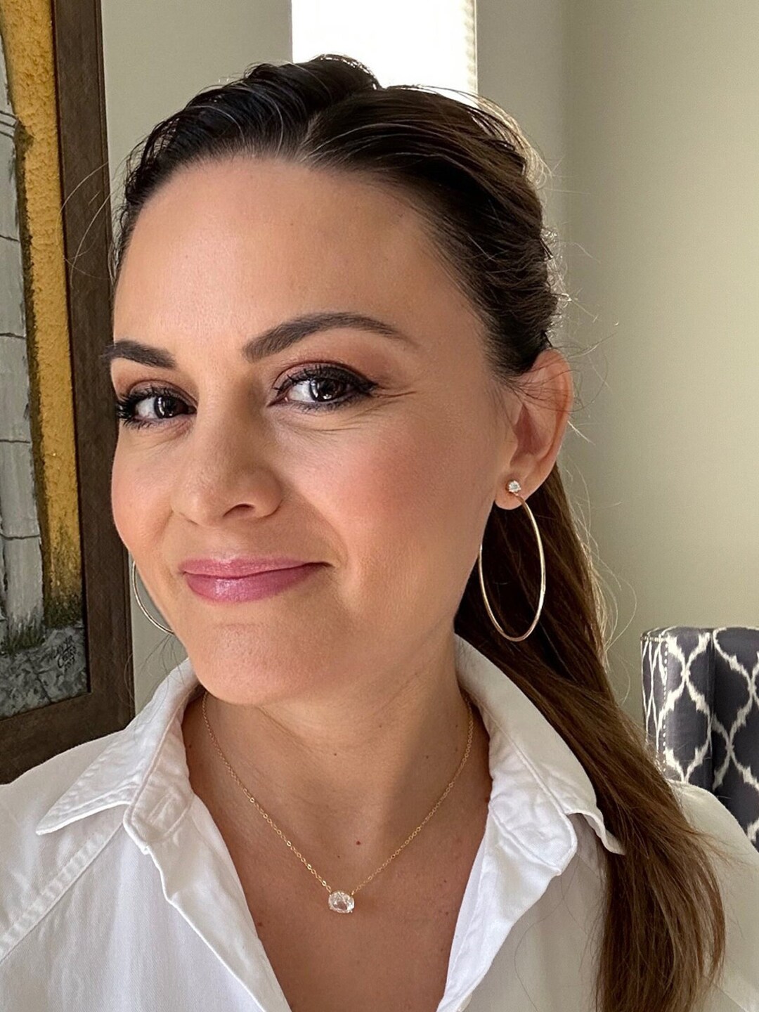 Diamond Stud Hoop Earrings 0.25CT Round Cut Moissanite Diamond Stud ...