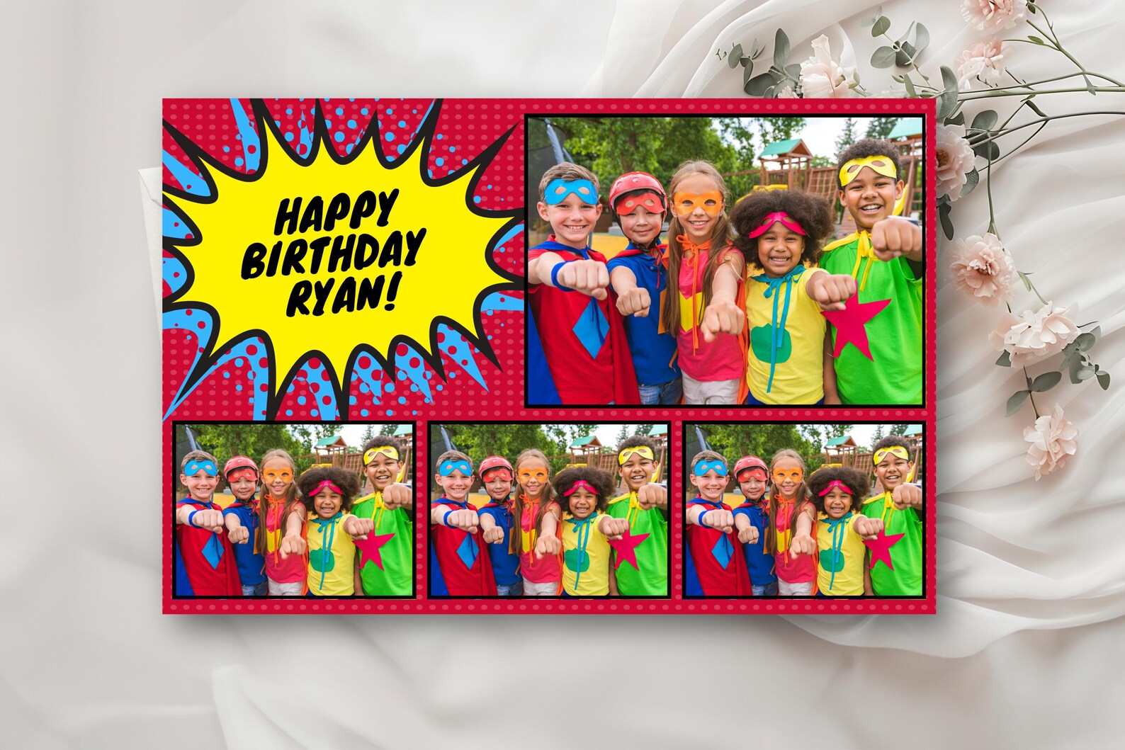 Superhero Comic Photobooth Canva Template | Fully Editable | Birthday ...