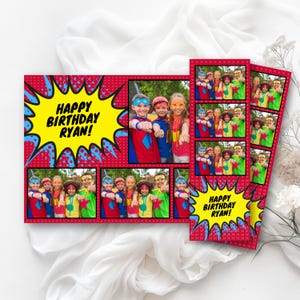 Superhero Comic Photobooth Canva Template | Fully Editable | Birthday ...
