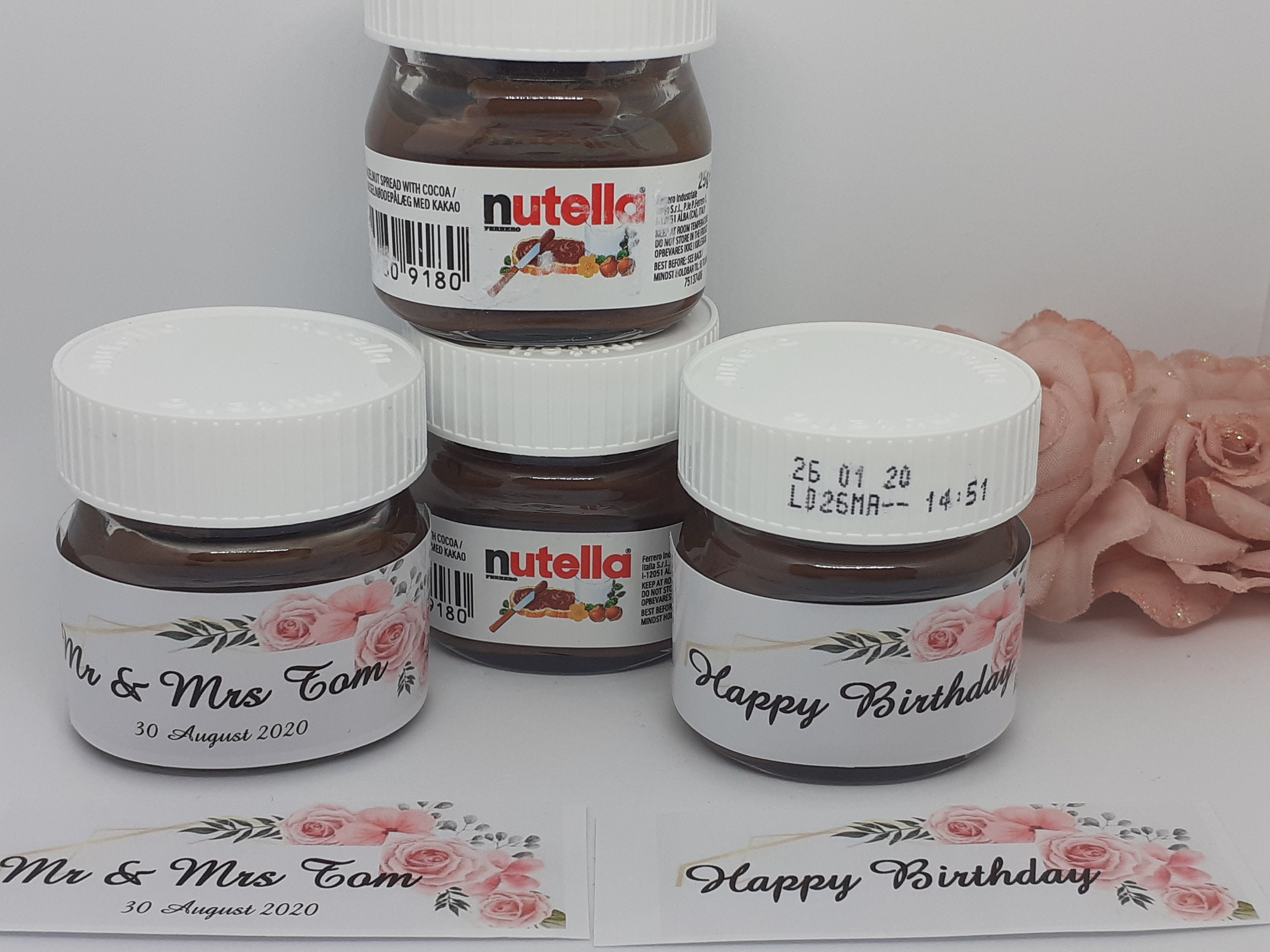 LABEL ONLY Mini Nutella Jar Favours DIGITAL Wedding Baptism Baby Shower ...