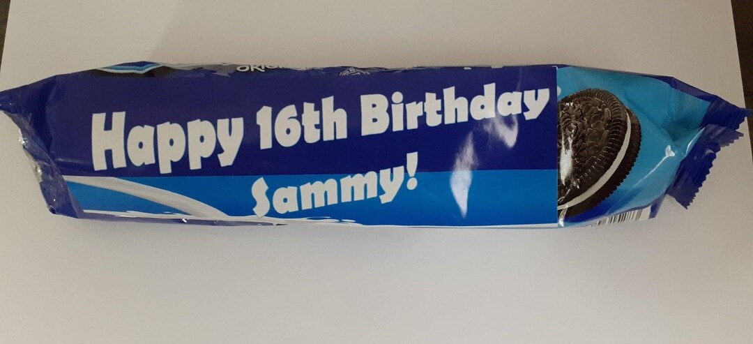Personalised Personalized Oreo Biscuit Wrapper Sticker Label Birthday ...