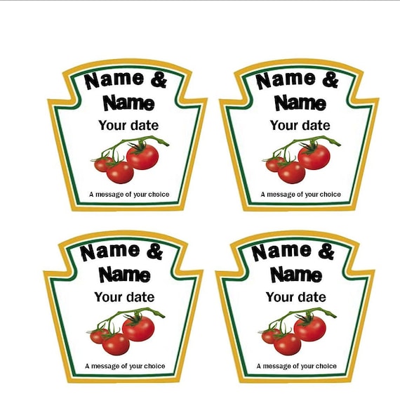 35 X Personalised MINI Ketchup/tomato Sauce Style Bottle Label - Etsy
