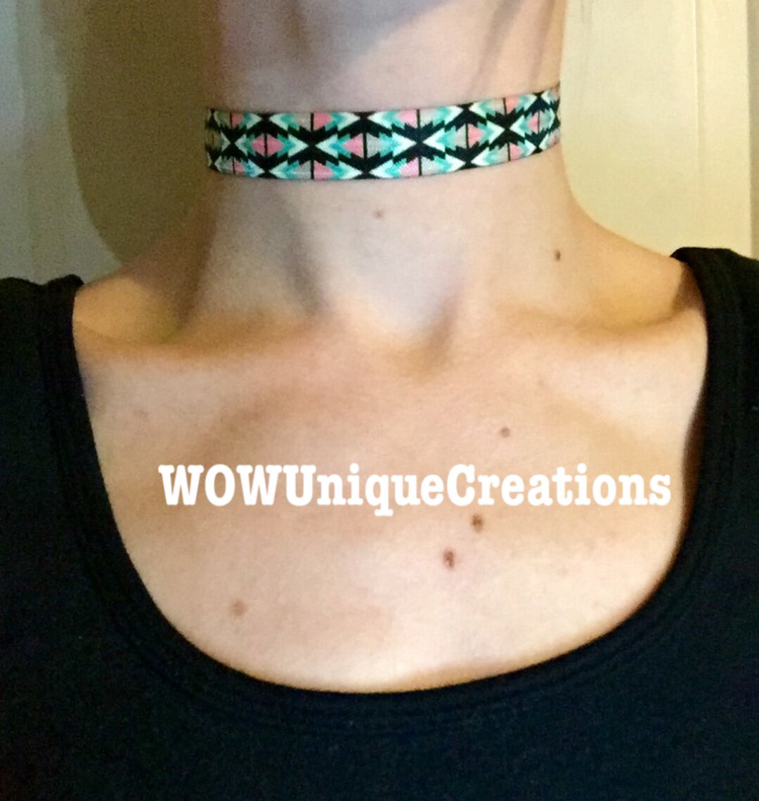 Aztec Chokers, Aztec Print, Retro, Choker Necklace, Chokers, Gifts for ...