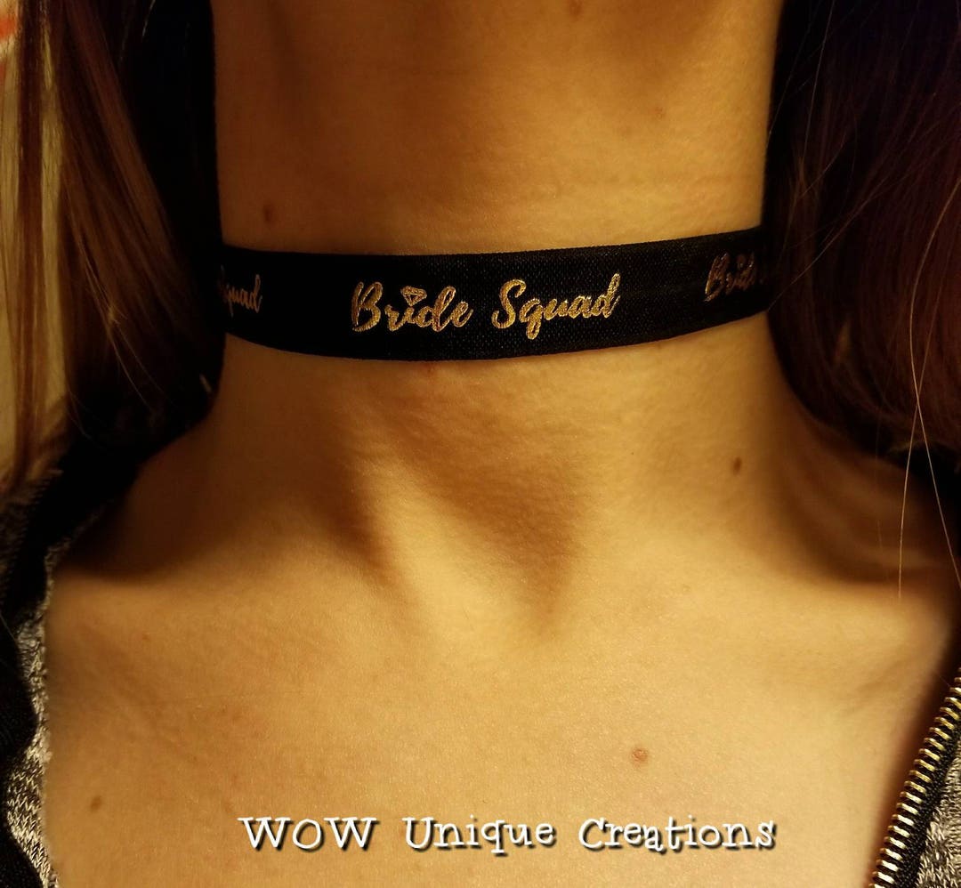 Bride Squad Choker Necklace, Bachelorette Party, Unique Bachelorette ...