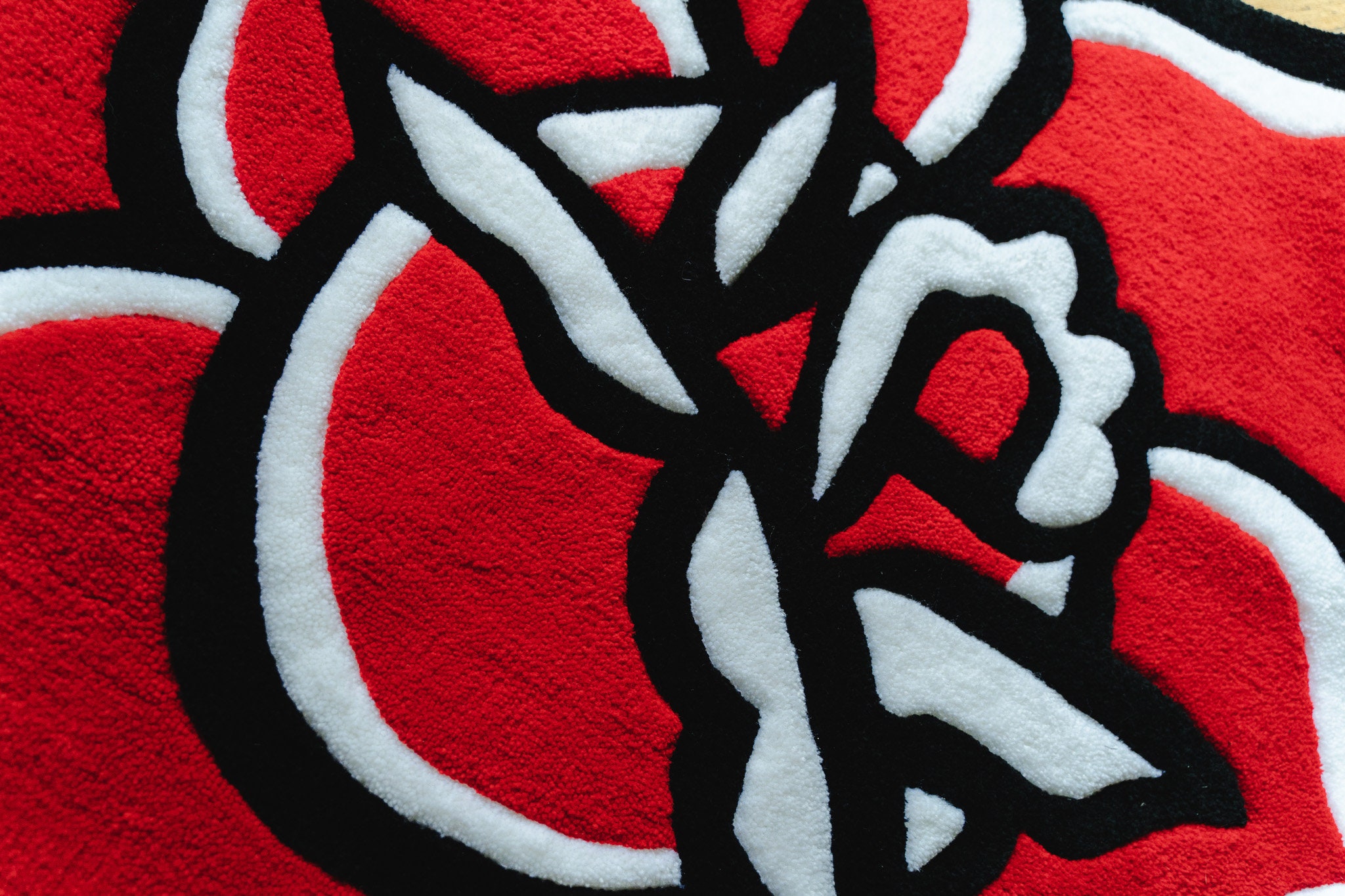 Tufted 2 Color Rose Traditional Tattoo Rug or Wall Decor - Etsy