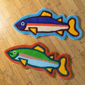 Trout Fish Tufted Rug or Wall Decor ONLY ONE per Sale - Etsy
