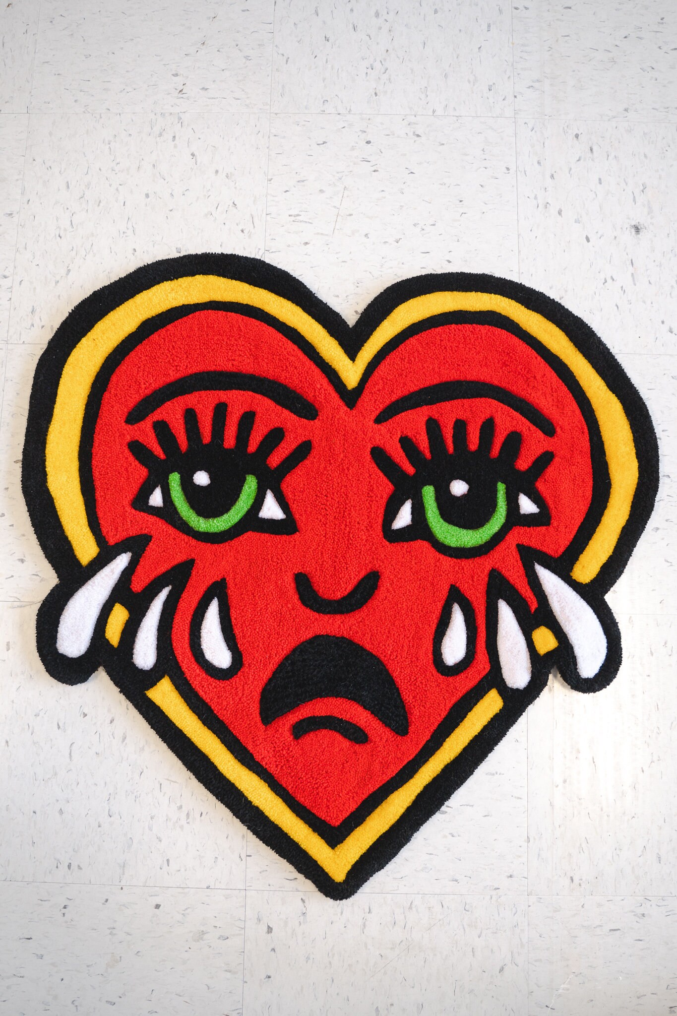 Handmade Tufted Crying Heart Traditional Tattoo Rug - Etsy