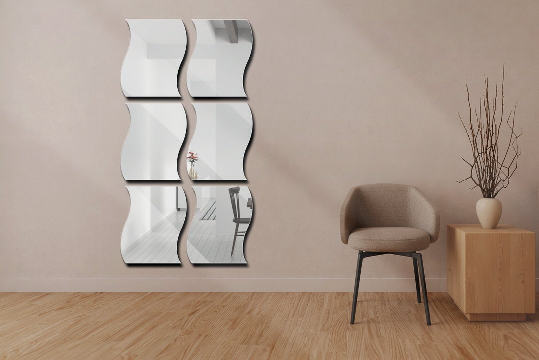Mirror Figures Shapes Wall Decor Wavy Mirror Wall Mirror - Etsy