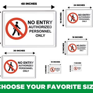 Safety Sign Horizontal: No Entry Warning Signs Prohibition - Etsy