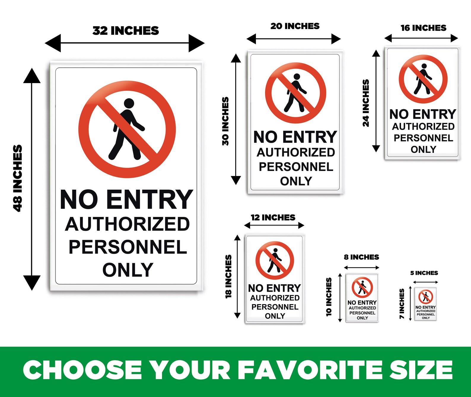 Safety Sign Vertical: No Entry Warning Signs Prohibition | Etsy