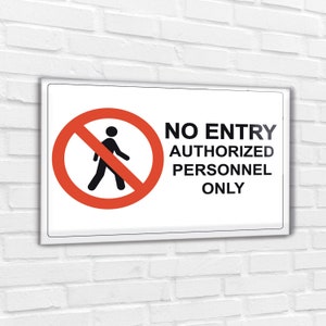 Safety Sign Horizontal: No Entry Warning Signs Prohibition - Etsy