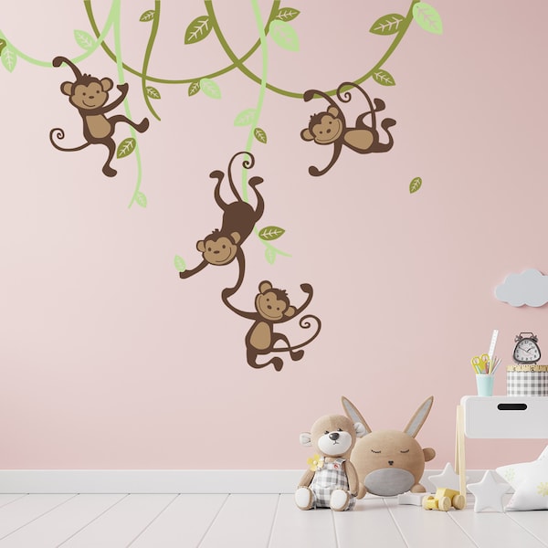 Monkey Wall Decals - Etsy