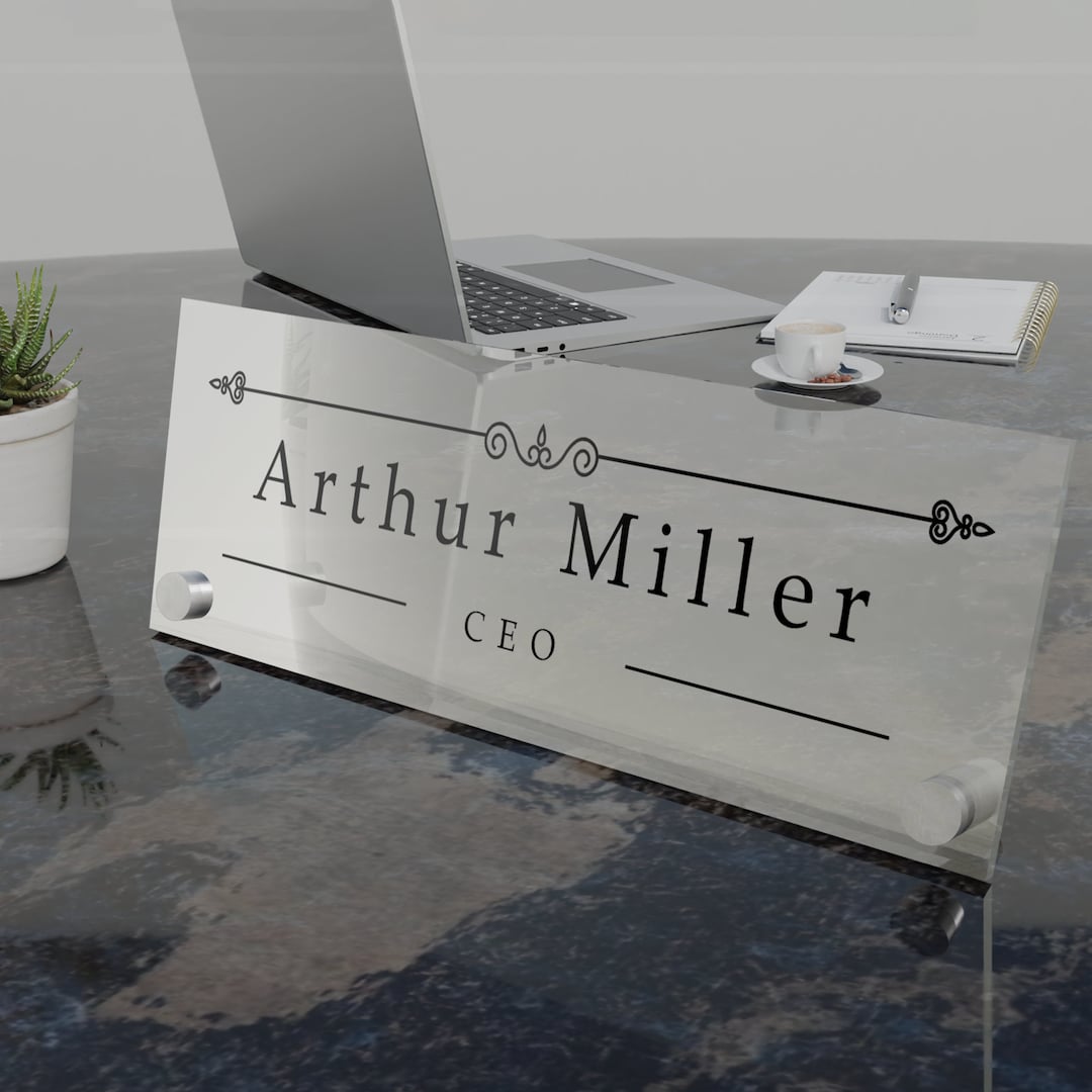 Acrylic Desk Name Plate Custom Name Sign Acrylic Name - Etsy