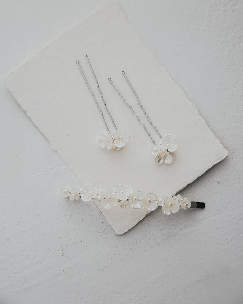 Ivory Flower Barrette Scattered Clustered Tiny Flowers on a - Etsy