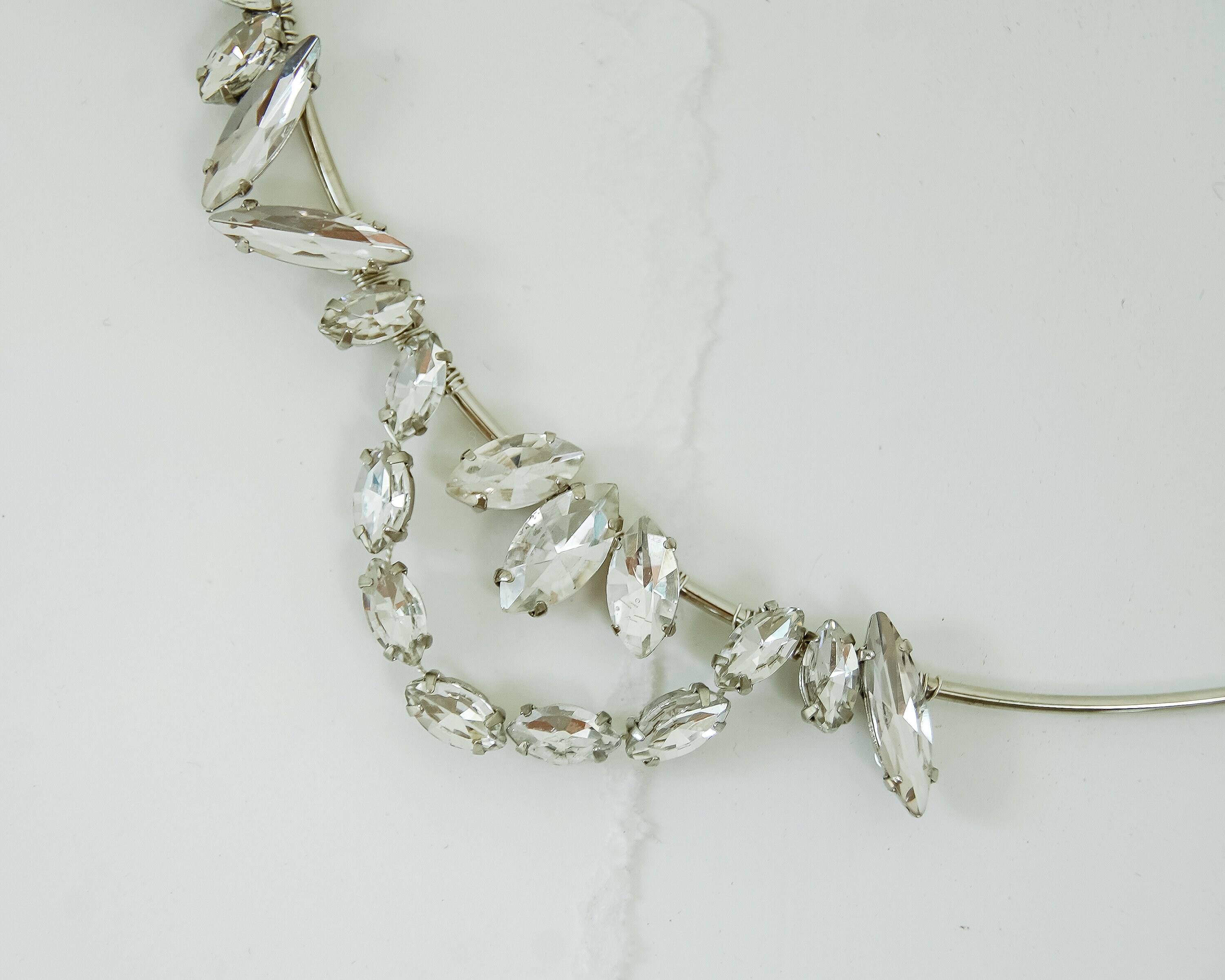 Lotus Tiara Arches of Rhinestones Adorn This Bridal - Etsy