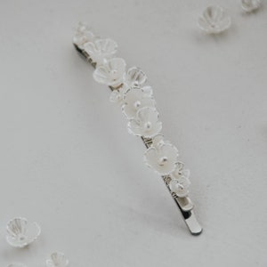 Ivory Flower Barrette | Scattered, Clustered Tiny Flowers on a Slide ...