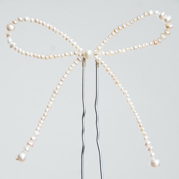 Pearl Hair Bow - Etsy