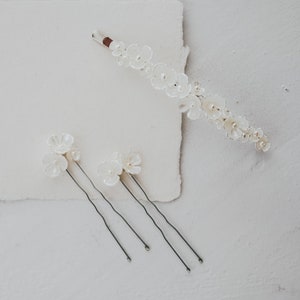 Ivory Flower Barrette | Scattered, Clustered Tiny Flowers on a Slide ...