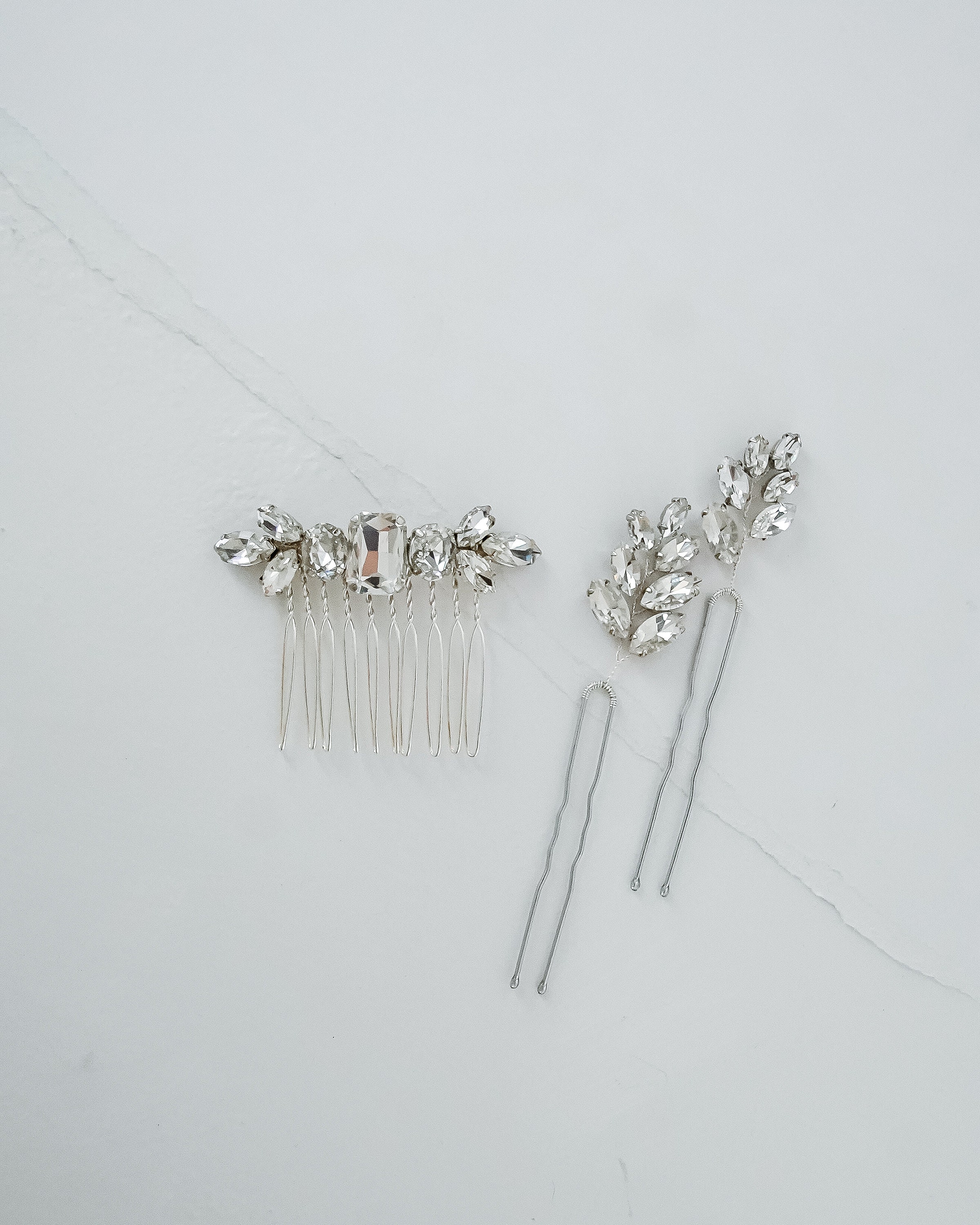 Rhinestone Branch Cluster Hair Pin Set set of 4 - Etsy