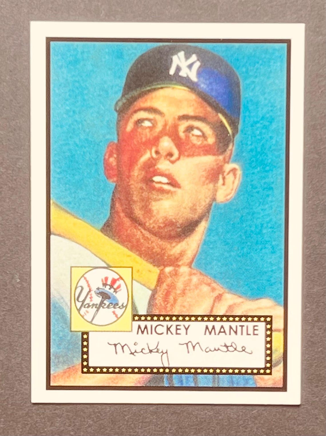 Mickey Mantle 1952 Yankees Reprint Rookie RC Novelty Hobby Sports Card ...