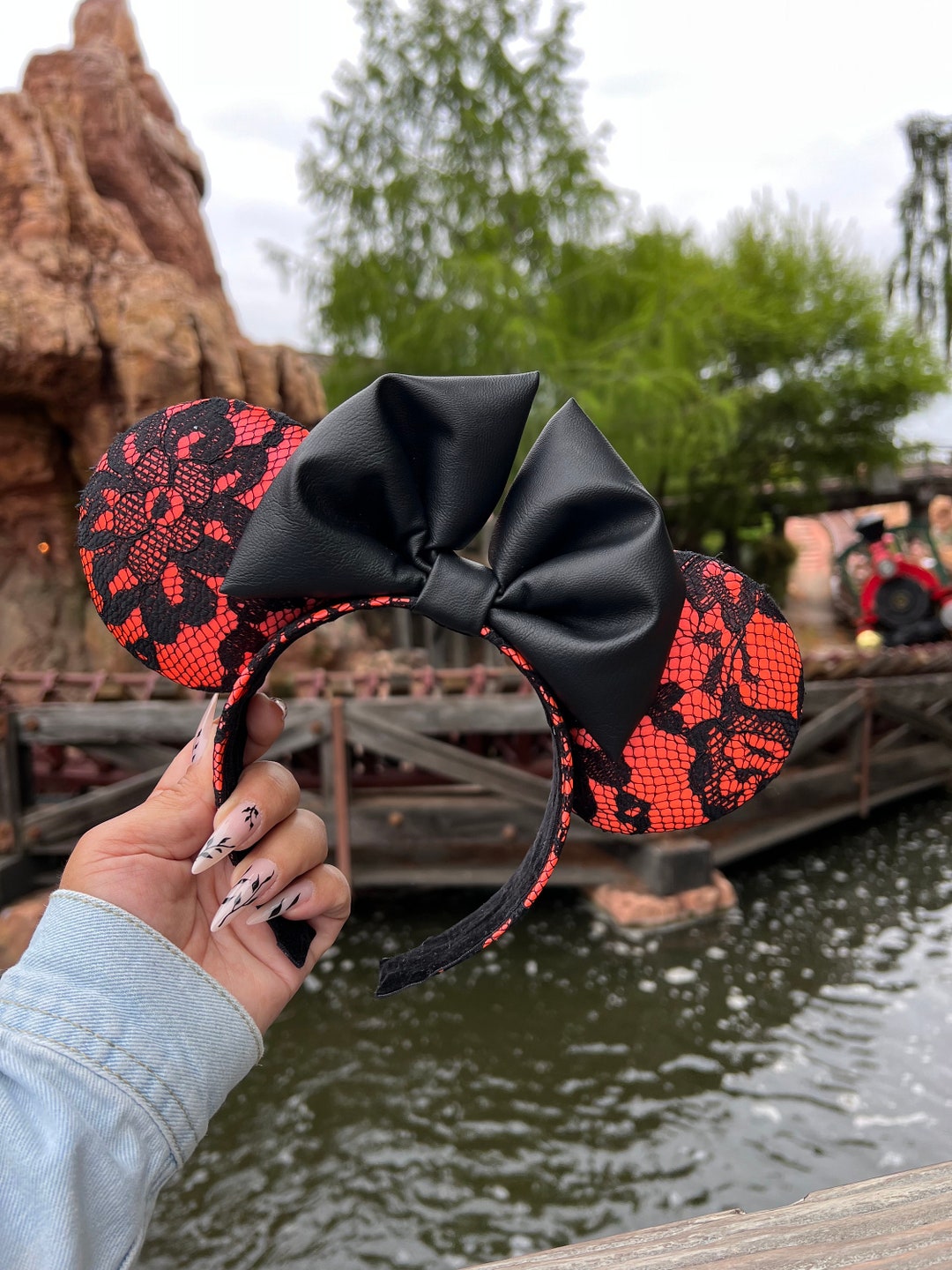 READY TO SHIP New Design Fully Sewn Neon Orange Lace Ears With a ...