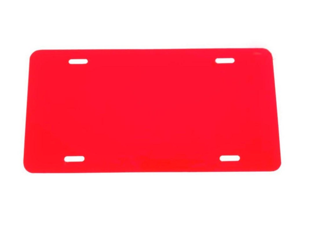 Red Fire Anodized Aluminum License Plate Blank Heavy Gauge .040 1mm ...
