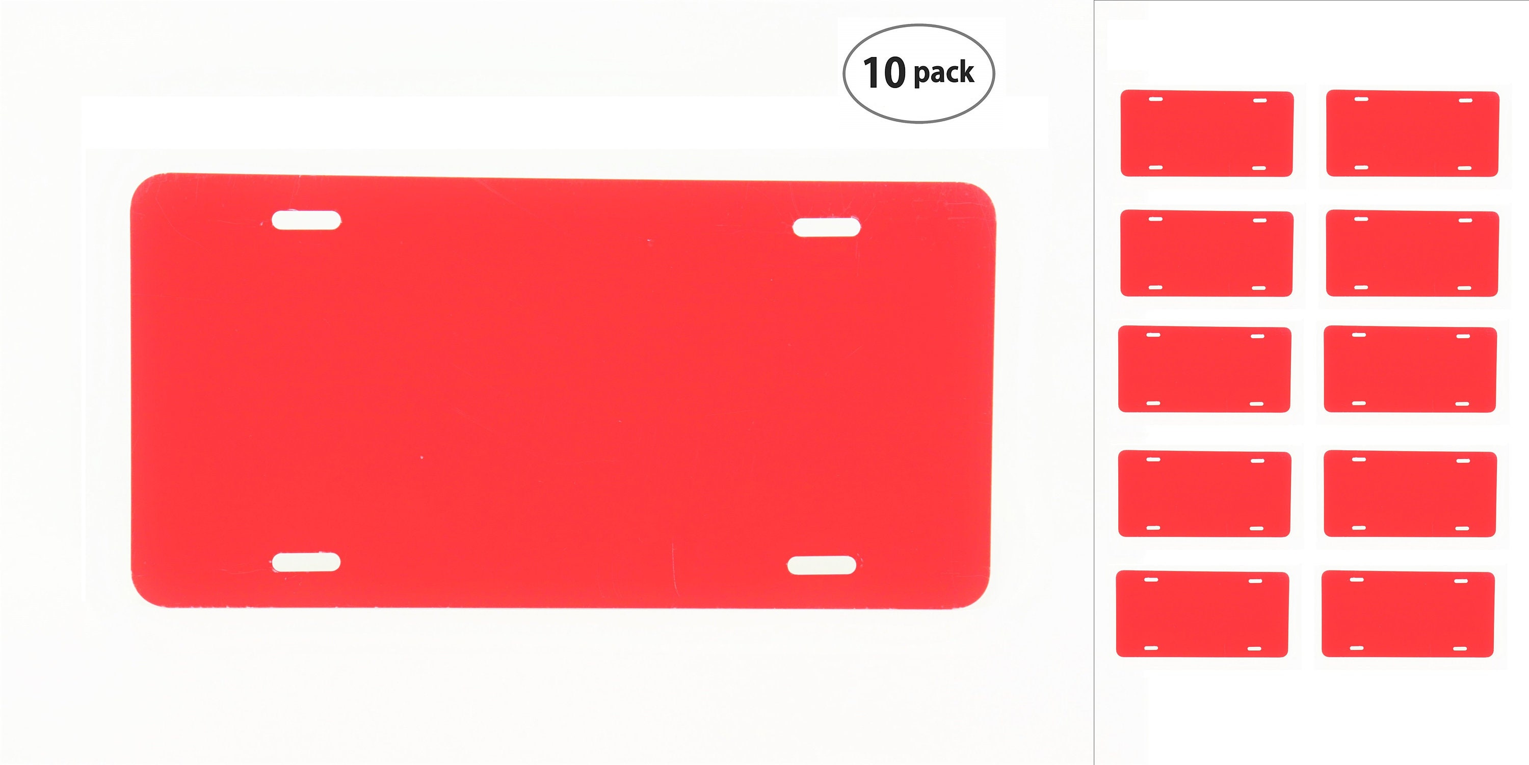 Red Fire Anodized Aluminum License Plate Blank Heavy Gauge | Etsy