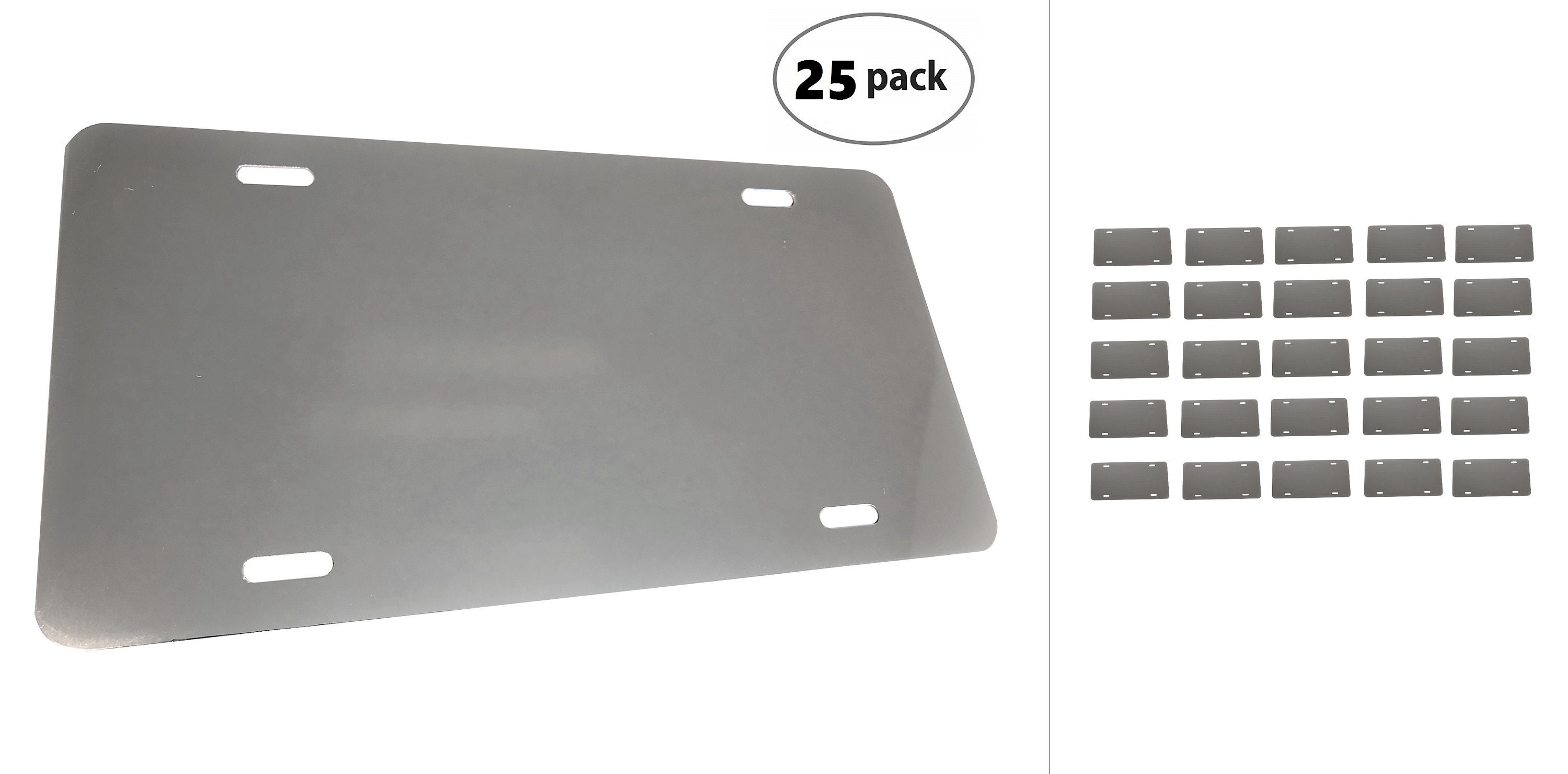 Silver Mirror Anodized Aluminum License Plate Blank Heavy | Etsy