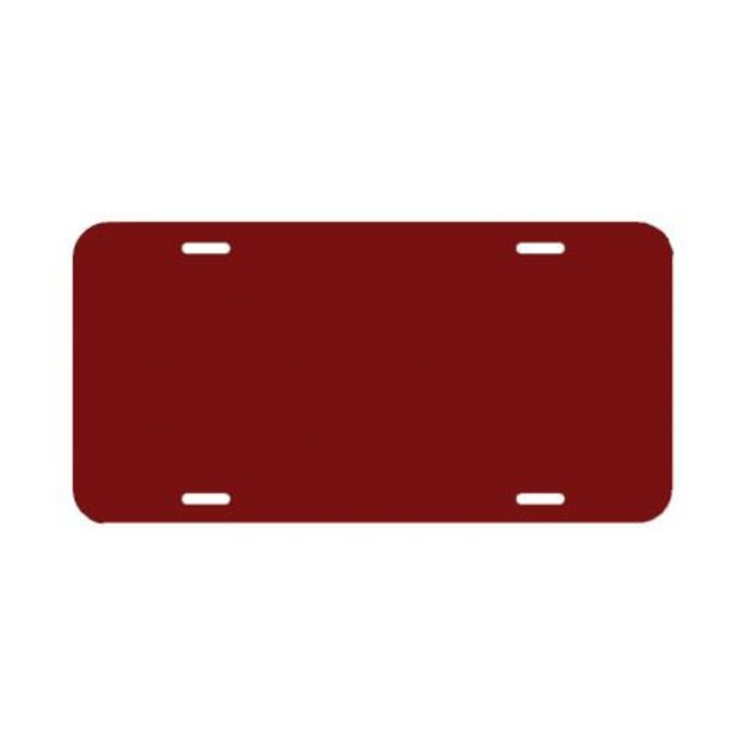 Maroon Plastic License Plate Vinyl Blank .020 Laser Cut and Made in Usa ...