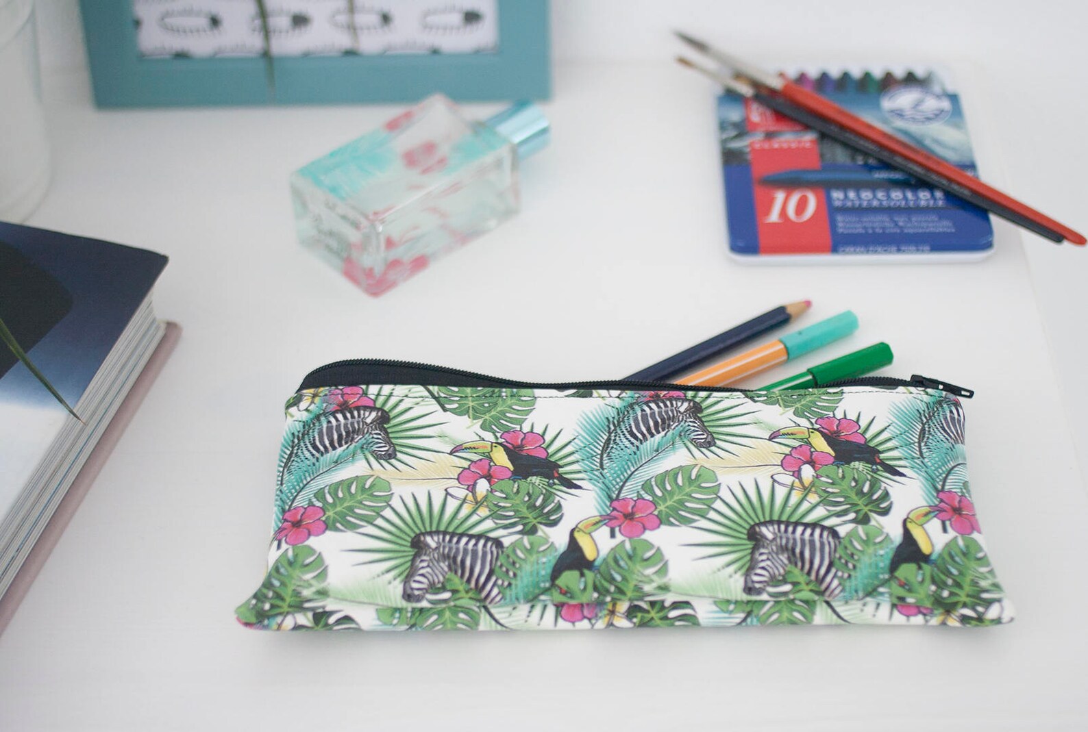 Pencil Case - Pencil Case Vegan - Tropical Leaf - Pencil Case- Pencil ...