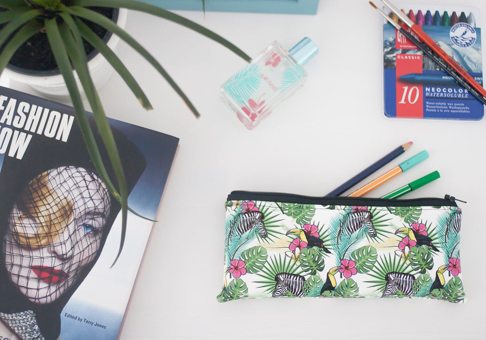 Pencil Case - Pencil Case Vegan - Tropical Leaf - Pencil Case- Pencil ...