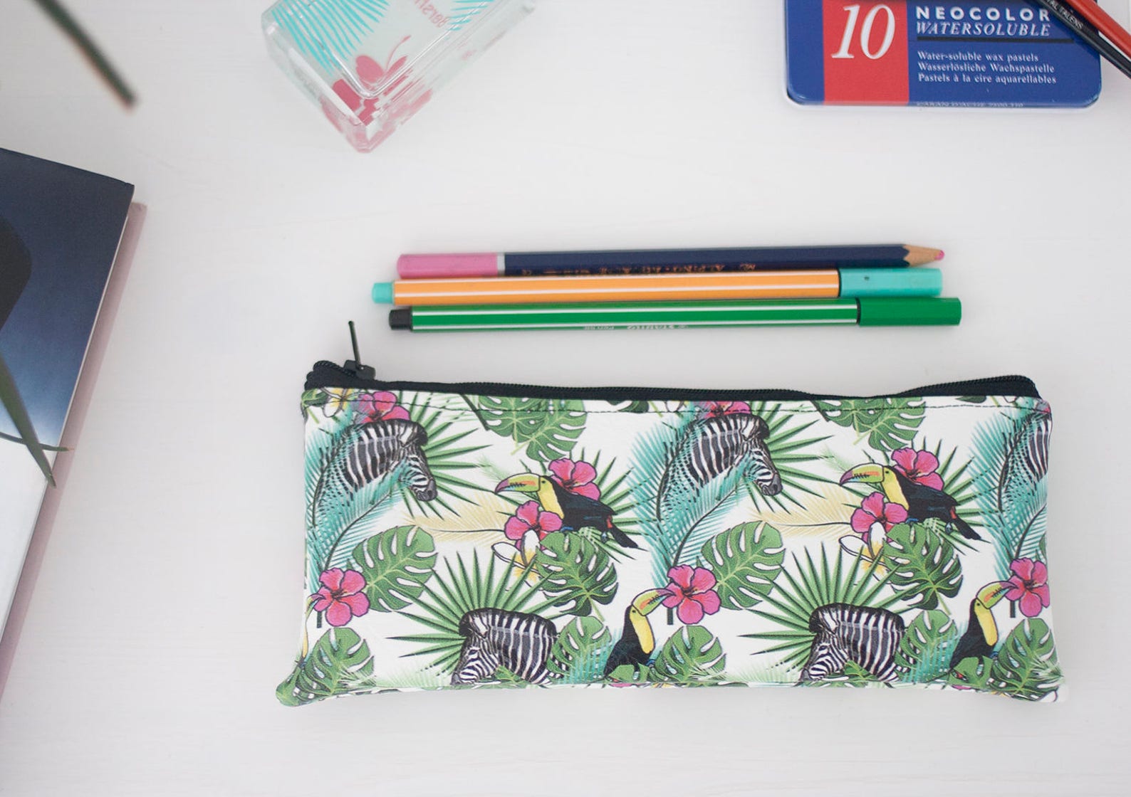 Pencil Case - Pencil Case Vegan - Tropical Leaf - Pencil Case- Pencil ...