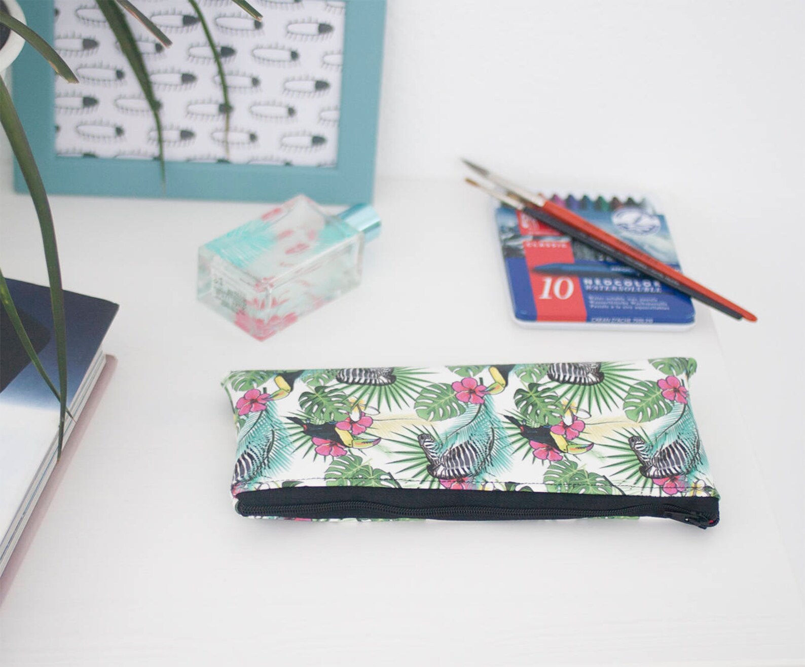 Pencil Case - Pencil Case Vegan - Tropical Leaf - Pencil Case- Pencil ...