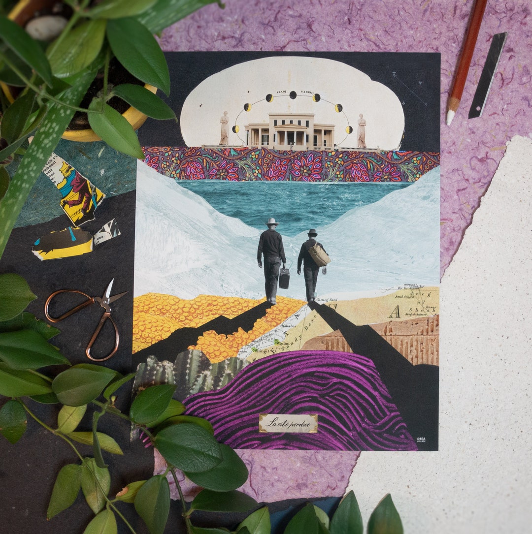 The Lost City, Collage Art Retro - Etsy