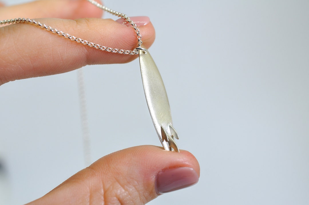 Surfboard Necklace,surf Jewelry, Surfer Necklace, Silver Surfboard ...