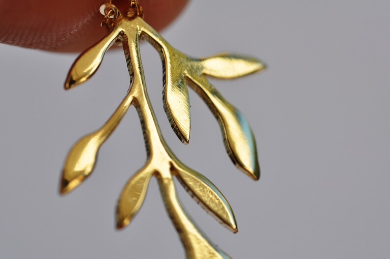 Leave necklace, gold leave jewelry, gold leave pendant, gold leaf ...