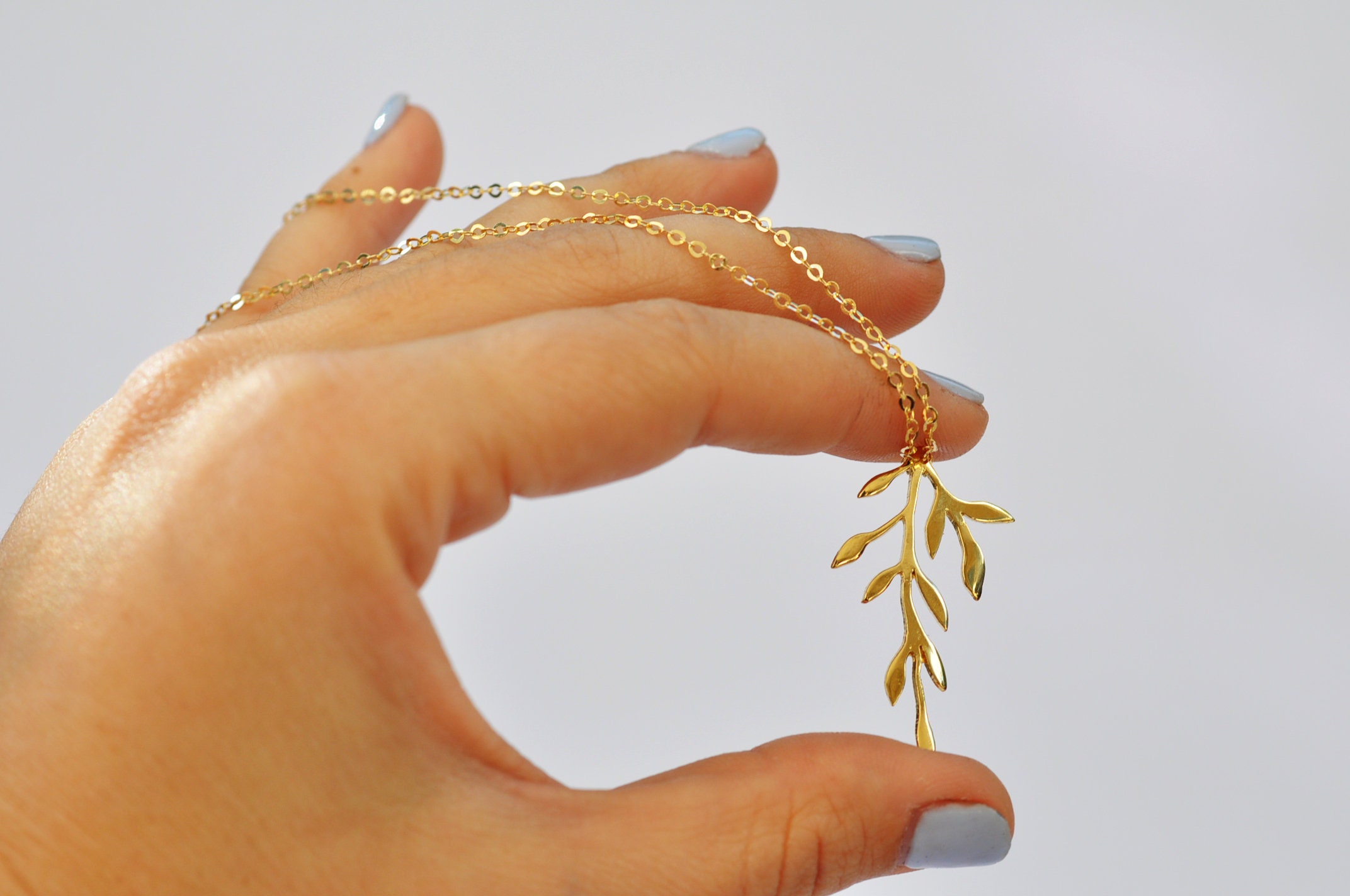 Leave necklace, gold leave jewelry, gold leave pendant, gold leaf ...