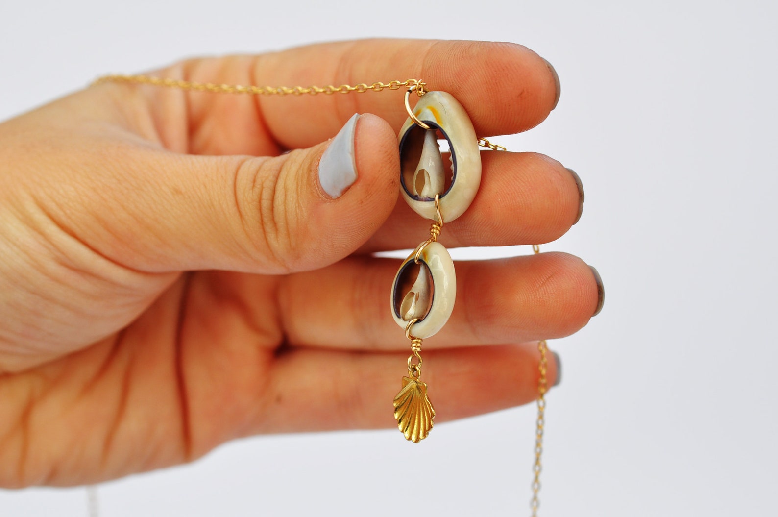 Real Shell Necklace, Shell Necklace, Gold Shell, Dainty Necklace, Shell ...