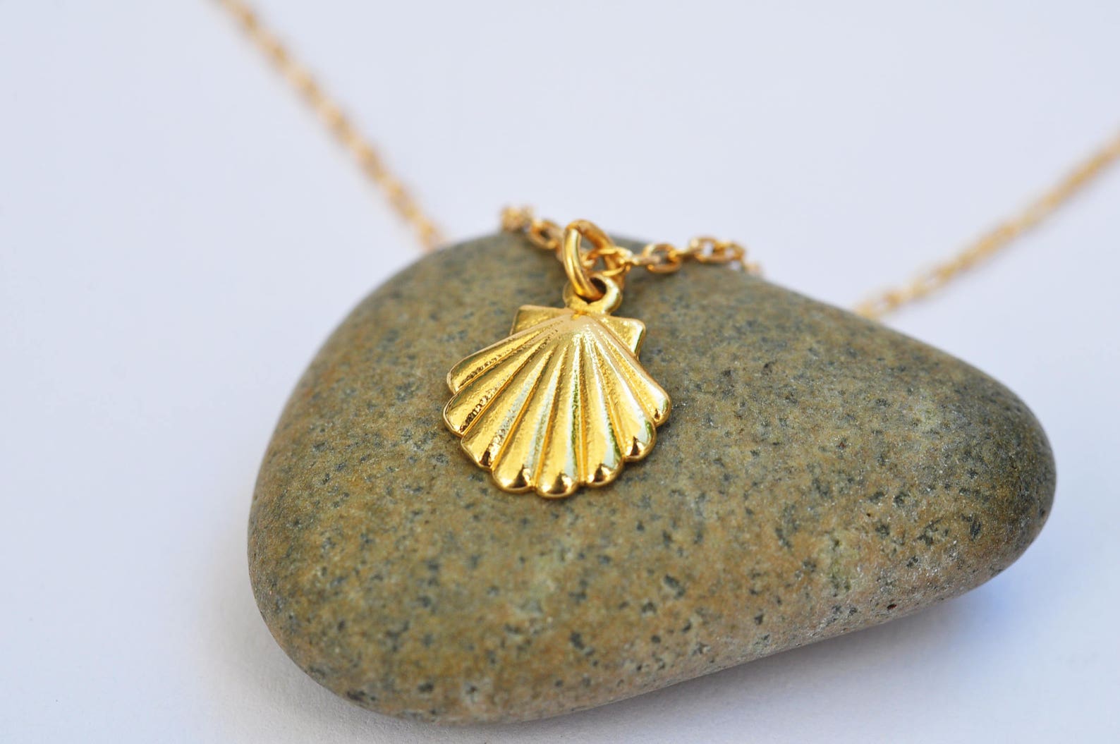 Gold shell necklace seashell necklace gold shell dainty | Etsy