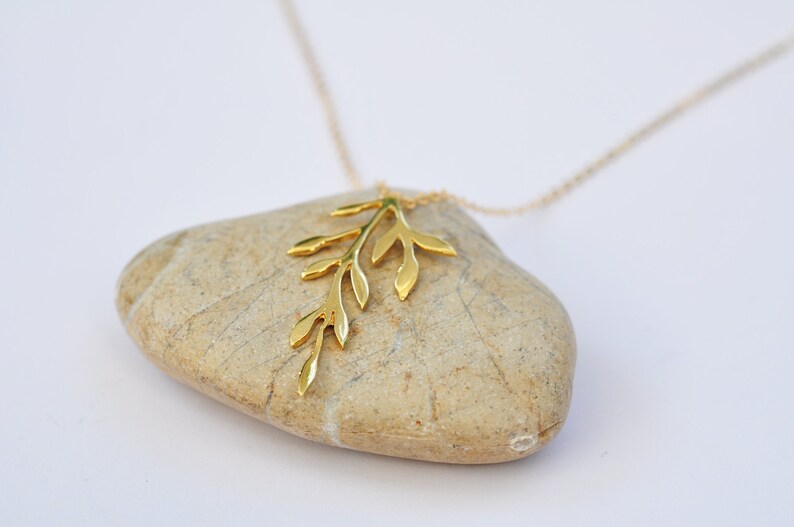 Leave necklace, gold leave jewelry, gold leave pendant, gold leaf ...