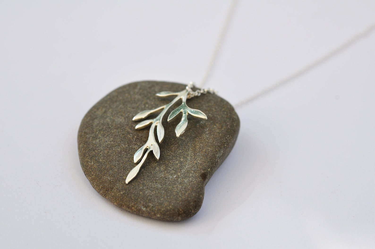 Leave Necklace Silver Leave Jewelry Silver Leave Pendant - Etsy