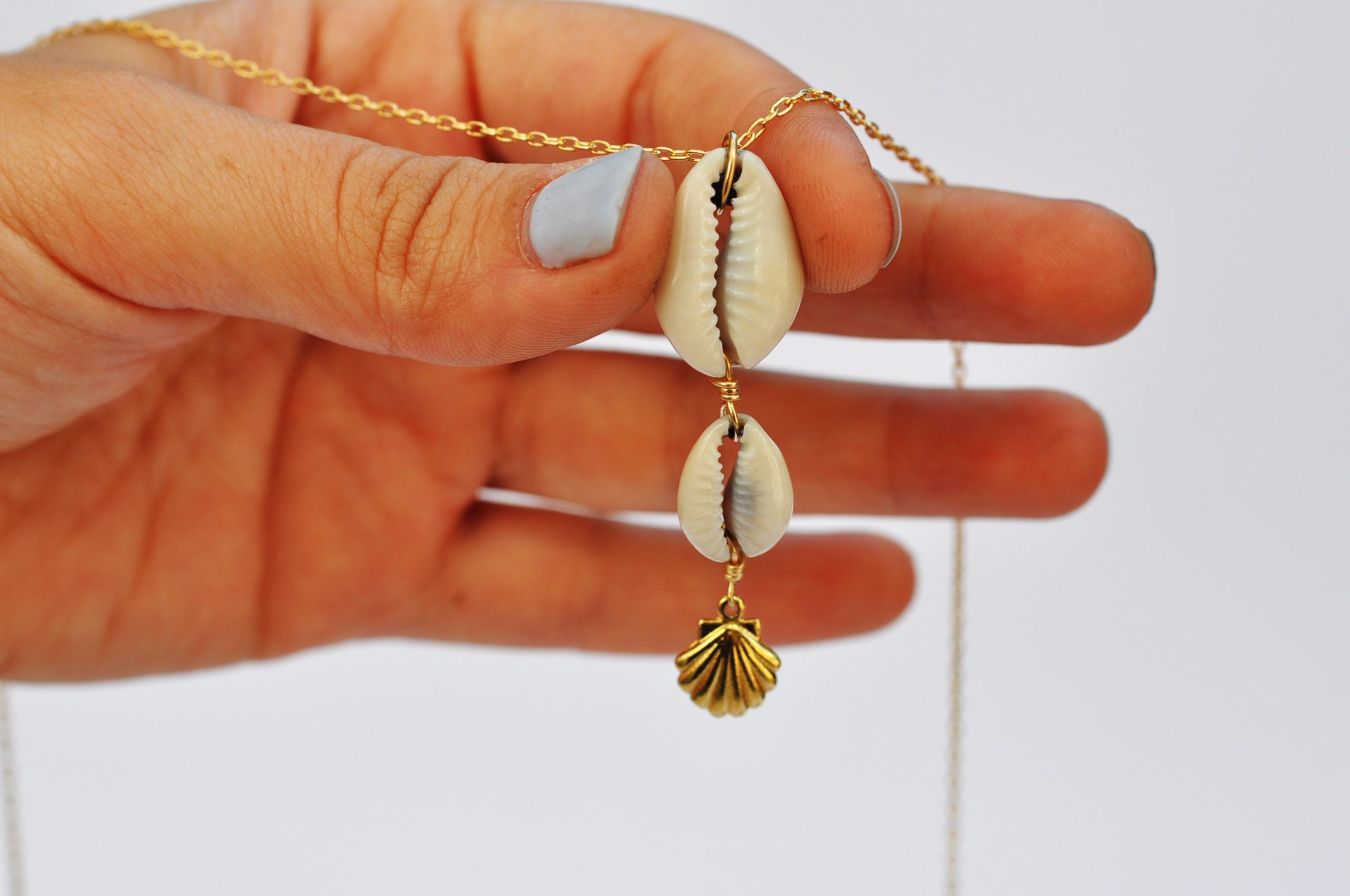 Real Shell Necklace, Shell Necklace, Gold Shell, Dainty Necklace, Shell ...