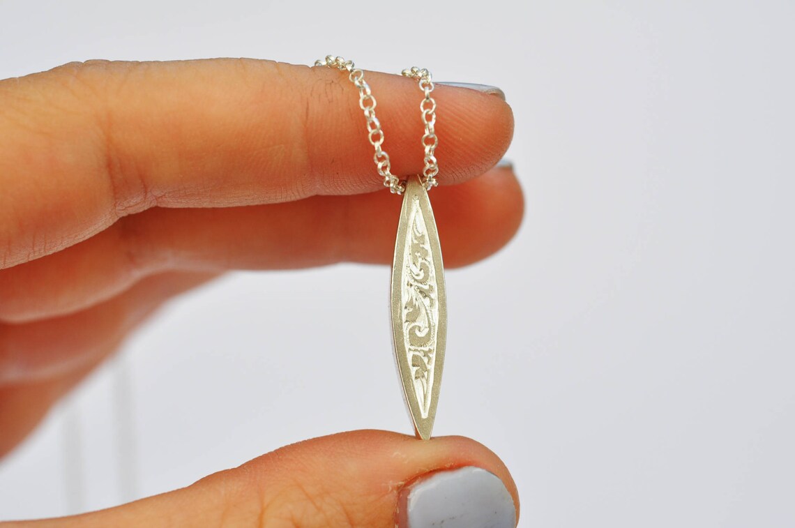 Gold Engraved Necklace Gold Necklace Personalized Jewelry - Etsy