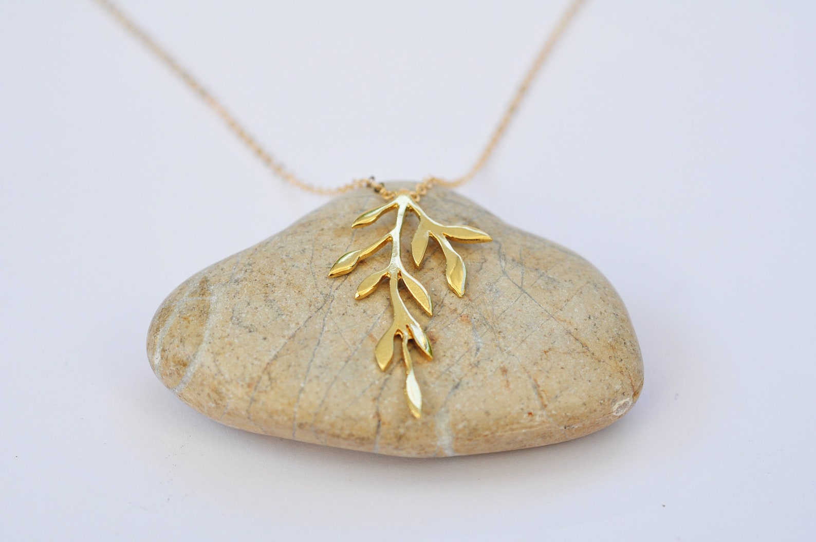 Leave necklace, gold leave jewelry, gold leave pendant, gold leaf ...